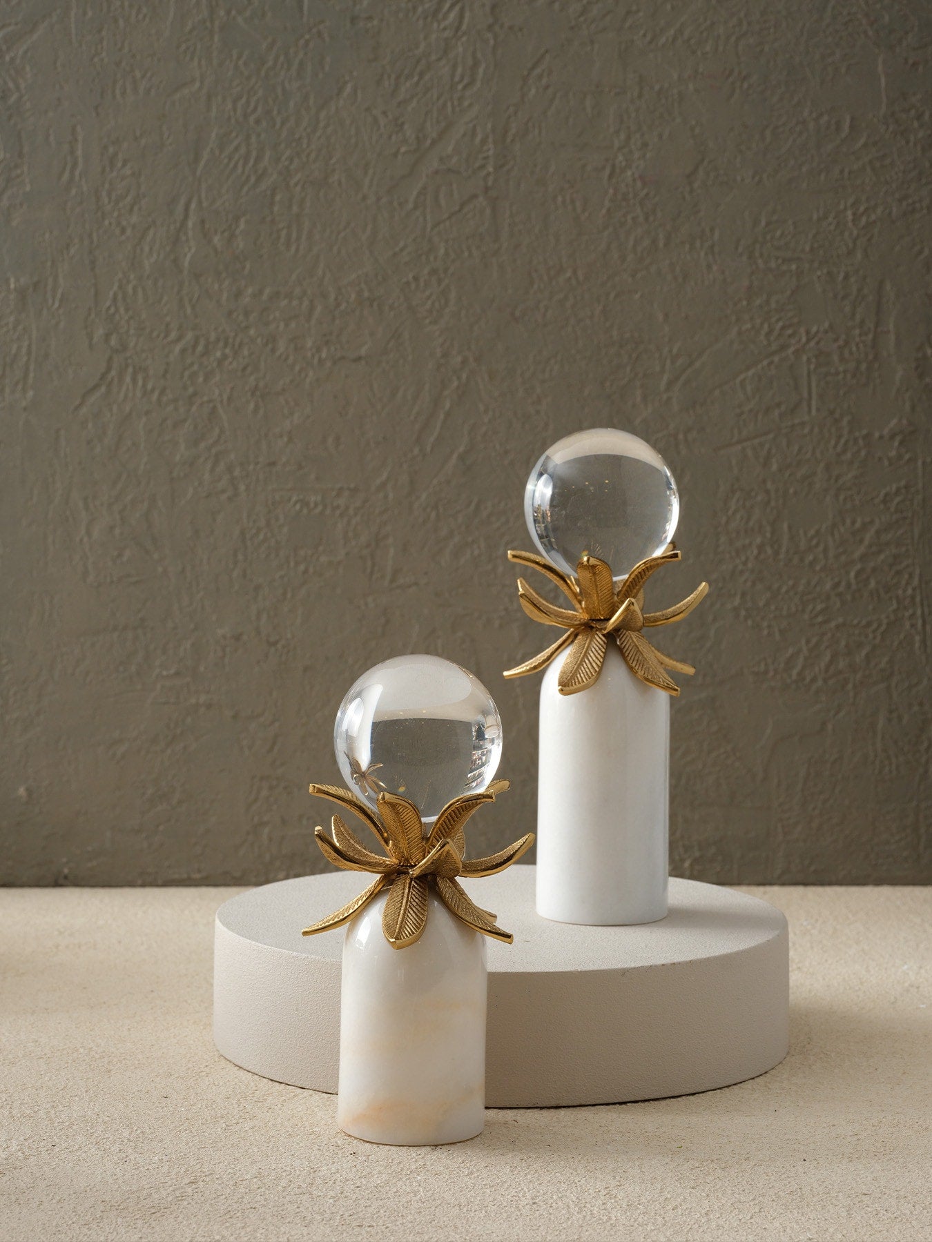 Lotus Kristal Küreli Şamdan - Büyük Boy – Marleth&Co